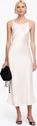 Arket Slipkleid Aus Satin Mit Crinkle-Effekt -Rosa