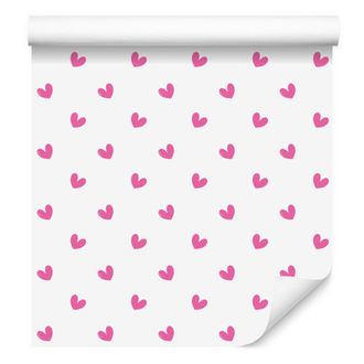 OEM Carta Da Parati Con Cuori Bianchi E Rosa Cipria 50x1000 Cm