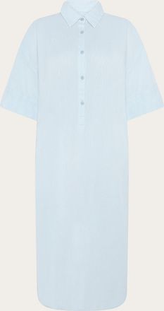 Knowledge Cotton Apparel Damen vegan Hemd Kleid Struktur Skyway Hellblau