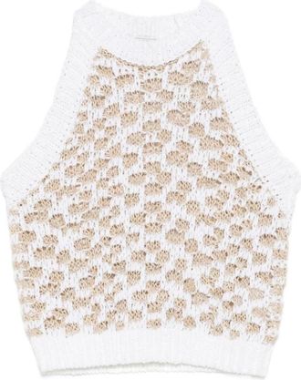 PESERICO Femme, Tops, Multicolore, Taille: 40 FR Haut dos nu en crochet