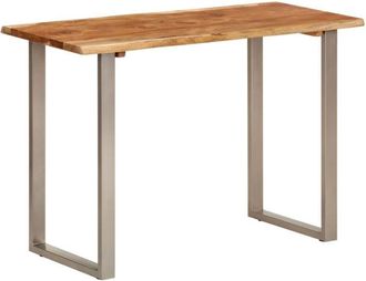 vidaXL Vidaxl - Table &agrave; d&icirc;ner 110x50x76 cm en bois dacacia massif - Pieds en fer pour stabilit&eacute; - Design original et unique