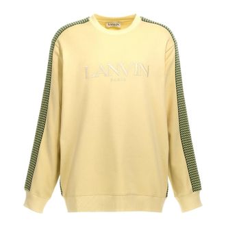 Lanvin Brod&eacute; Side Curb Baumwoll-Sweatshirt - - Sweatshirts & Hoodies - Herren - Gelb - S