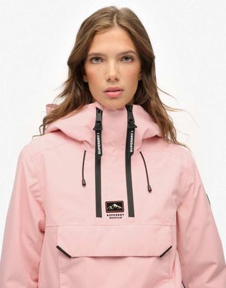 Superdry Freestyle - Ski-Schlupfjacke in Dull Pink-Rosa