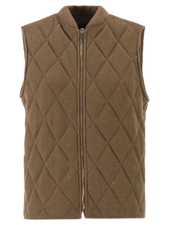 Fabiana Filippi Gilet matelass&eacute; en coton et lin avec paillettes