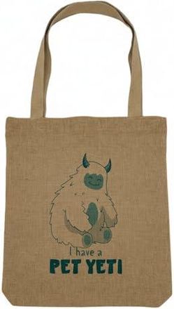 Fabulous Sac Shopping Tote Bag Aspect Lin - Pet Yeti Myth Movie Dream - Sac de Courses Toile Epaisse 360g Beige Naturel Cabas Port&eacute; Epaule Solide Imprim&eacute; en Fr