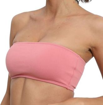 Generic Soutien-gorge fin sans couture pour femme - Soutien doux - Grande poitrine - Petit bonnet fixe - Respirant, rose, L