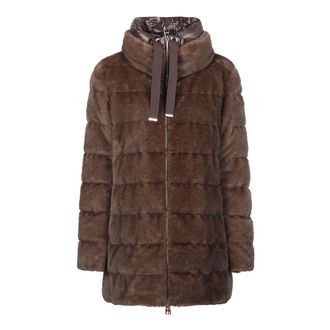 Herno A-Shape Kunstpelz-Daunenjacke - - Jackets - Damen - Braun - L