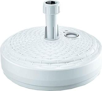 Prosperplast Runde Polyethylen -Regenschirm -Basis mit geflochtenem Design 39 x 39 x 13 cm in Wei&szlig;