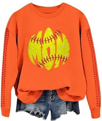 Generic Pull pour femme - Imprim&eacute; graphique britannique - Haut surdimensionn&eacute; &agrave; col rond - Manches longues - Automne - Hiver - D&eacute;contract&eacute; - Confortable - Ten