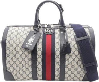 Gucci unisex, Pre-owned, Beige, Taille: ONE Size Sac Boston Pre-owned Medium Duffle GG Supreme en toile enduite