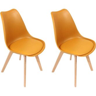 Altobuy MEDALINE - Lot de 2 Chaises Scandinaves Jaunes
