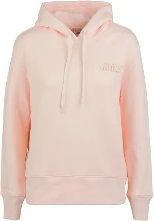 Autry Logo-Embroidered Cotton Hooded Sweatshirt - Pink