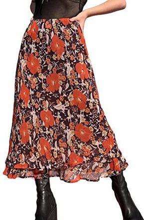 ORANDESIGNE Jupe Tube Longue Longue à Imprimé Boho pour Femme Jupe Midi Maxi Jupe Longue Taille Haute Jupe Moulante Slim Casual Jupe Crayon Fendue Unicolore Print