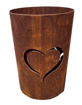 Vosteen Metall Windlicht Herz Rost Metall Lampe Feuer Fackel (gro&szlig;)