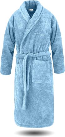 Normani Luxus Bademantel | Saunamantel Flee 450 g/sm aus 100% Baumwolle f&uuml;r Damen und Herren in XS-8XL Farbe Hellblau Gr&ouml;&szlig;e 3XL