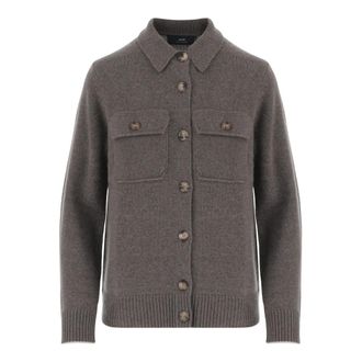 arch4 Kaschmir-Strickjacke mit Pattentaschen - - Knitwear - Damen - Braun - XS