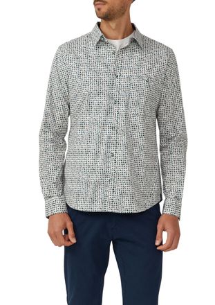 s.Oliver Slim Fit: Gemustertes Hemd aus Baumwollstretch