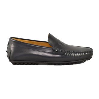 A.Testoni Leder Mokassin Schuhe mit Gummisohle - - Shoes - Herren - Schwarzk - 40 EU