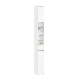 SoBuy Meuble Salle de Bain Colonne Salle de Bain 180cm Armoire de Rangement &eacute;troite 20x20cm avec &eacute;tag&egrave;res R&eacute;glables et Tiroir - Colonne Gain de Place pour W