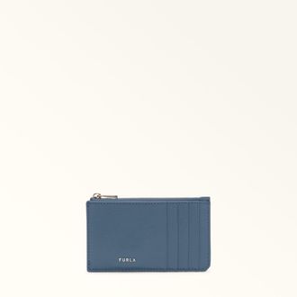 Furla Man Project Kartenetui M Grigio Blu Blau Strukturiertes Kalbsleder Milos Herren