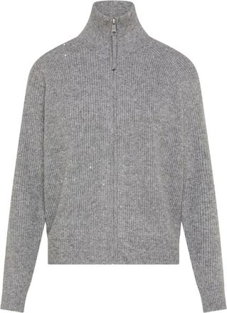 Seventy Strickjacke Mit Rei&szlig;verschluss - - Knitwear - Damen - Grau - L