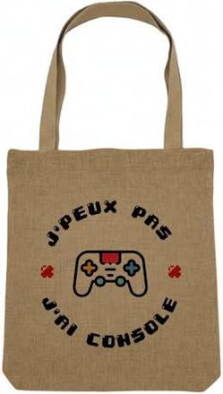 Fabulous Sac Shopping Tote Bag Aspect Lin - JPeux Pas Jai Console Jeux Vid&eacute;o Gaming - Sac de Courses Toile Epaisse 360g Beige Naturel Cabas Port&eacute; Epaule Solide