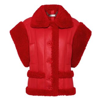 Philipp Plein Leather Vest Gothic Plein - - Jackets - Damen - Rot - M
