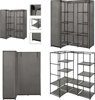 vidaXL Garde-robe dangle Gris 130 x 87 x 169 cm - Garderobe Dangle - Armoire Dangle - Rangement Vêtements - Placard - Dressing - Home & Living
