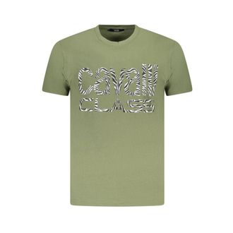 Cavalli Gr&uuml;nes Baumwoll Herren T-Shirt - - Tops - Herren - Gr&uuml;n - 2XL