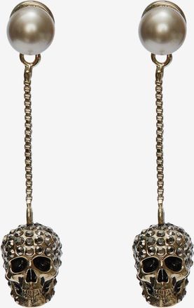 Alexander McQueen Kettenohrstecker mit Skull und Strass - Item 855412J160K2080