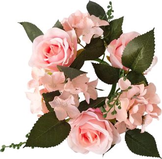 Harilla Kerzenringe Künstliche Blumenkranz Frühlingskranz Sommerkranz Kerzenkränze Kleine Boho Kranz Stumpenkerzenhalter für Haustür Hochzeit Mittelstücke Hom