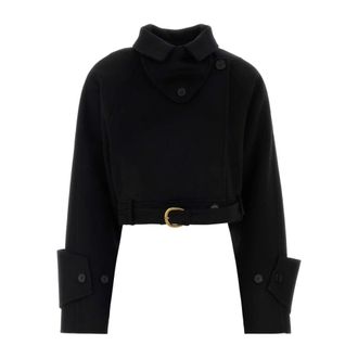 Chlo&eacute; Cropped Jacke aus Doubleface-Wolle - - Jackets - Damen - Schwarzk - L