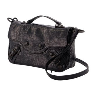 Balenciaga Womens Le City Nano Shopper Bag - Balenciaga Leather Black Lambskin Totes-Shopping-Bags