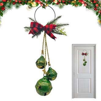 Generic Glocken-Ornamente f&uuml;r Weihnachtsbaum - Metall Rustikal Festlich, Schleifen-Baumaufh&auml;nger | Glocken-H&auml;nger Girlande Bastelset, F&uuml;r Haust&uuml;r, Wand, Kamin