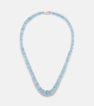 Ileana Makri Collier en or blanc 18 ct et aquamarines
