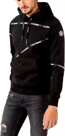 Philipp Plein Hoodie Herren Kapuzen Swetashirt mit Logo Streifen Kapuze mit Kordelzug, gummiertes patch, Kängurutasche, Logo Streifen