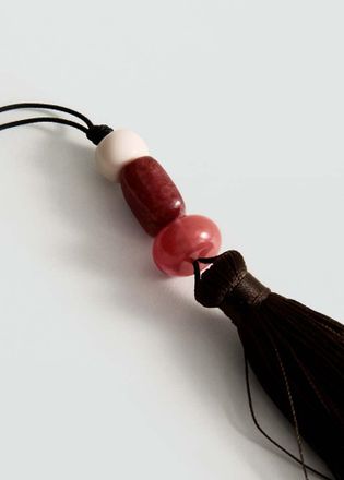 Mango Collier perles franges marron - Femme - Taille unique - MANGO