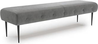 Cavadore Sitzbank Amba, Trendige Polsterbank 3-sitzig für Küche, Esszimmer oder Wohnküche / Küchenbank passend zum 3-Sitzer Amba / 159 x 52 x 54 / Flachgewebe: