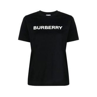 Burberry Femme, Tops, Noir, Taille: 36 FR T-shirt classique en coton avec design minimaliste