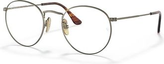 Ray-Ban Round Titanium Optics Gold Fassung Klar Glas 50-21
