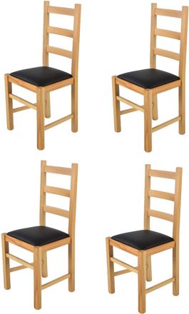 Tommychairs Tommychairs - 4er Set Stühle Rustica für Küche und Esszimmer, Robuste Struktur aus Buchenholz, in der Farbe Naturfarben lackiert und gepolsterte Sitzf