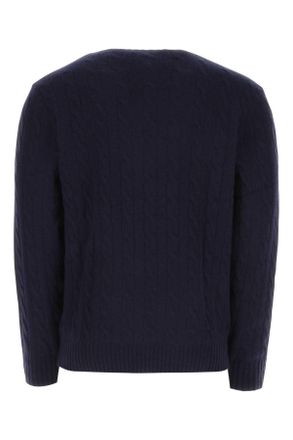 Polo Ralph Lauren Mens Midnight Blue Wool Blend Sweater 002 Exterior: Cashmere Maglieria