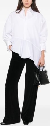 Circolo 1901 Velvet-Effect Cotton Trousers - Black
