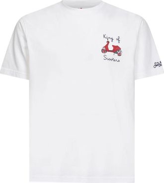 MC2 Saint Barth Homme, Tops, Blanc, Taille: XL Portofino Embroidery T-Shirt