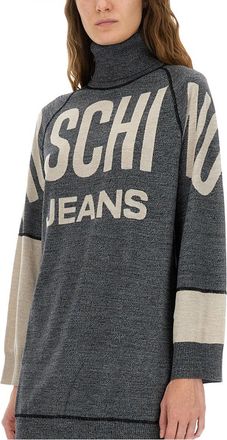 Moschino Virgin Wool Inlaid Dress - Gray