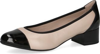 Caprice Comfort Damen Pumps Kleiner Absatz Elegant, Beige (Beige Comb), 38.5 EU