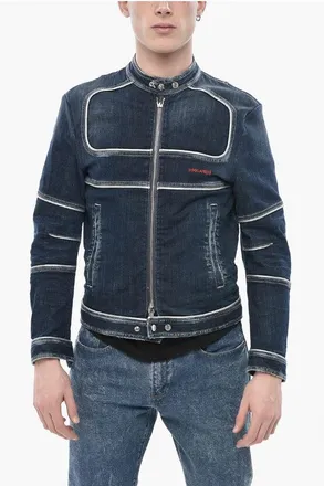 Dsquared2 Denim Jacket with Contrasting Details and Logo Buttons size 44
