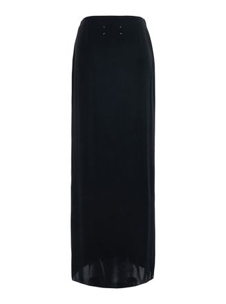 Maison Margiela Silk-Acetate Midi Skirt - Black