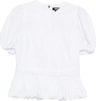 Rotate Puff-sleeves Peplum Top