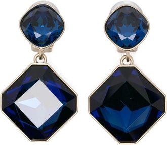 Giorgio Armani Femme, Accessoires, Bleu, Taille: ONE Size Boucles doreilles pendantes avec cristaux Swarovski